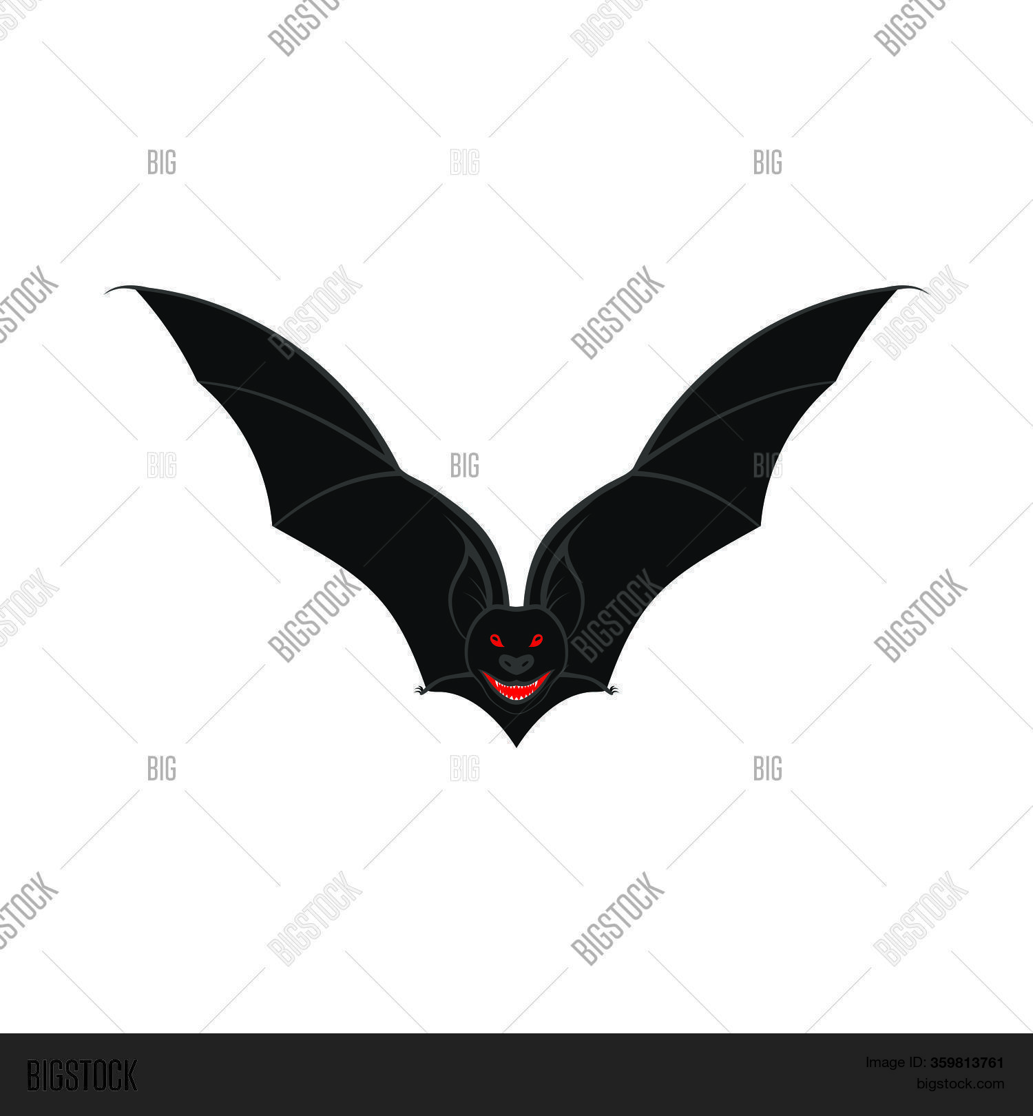Scary Bat Over White Vector & Photo (Free Trial) | Bigstock