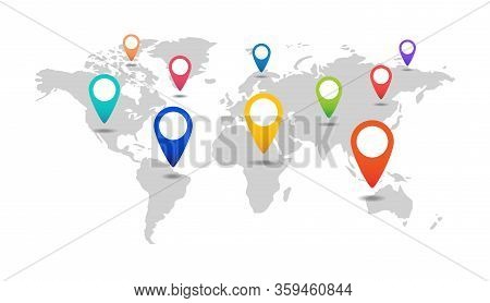 World Map Markers, Vector & Photo (Free Trial) | Bigstock