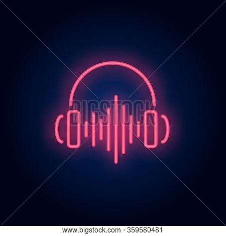 Headphones Neon Sign Vector & Photo (Free Trial) | Bigstock