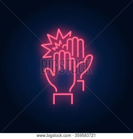 High Five Neon Sign. Vector & Photo (Free Trial) | Bigstock