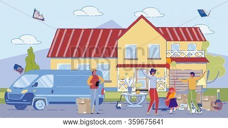 Cartoon Family Move Vector & Photo (Free Trial) | Bigstock