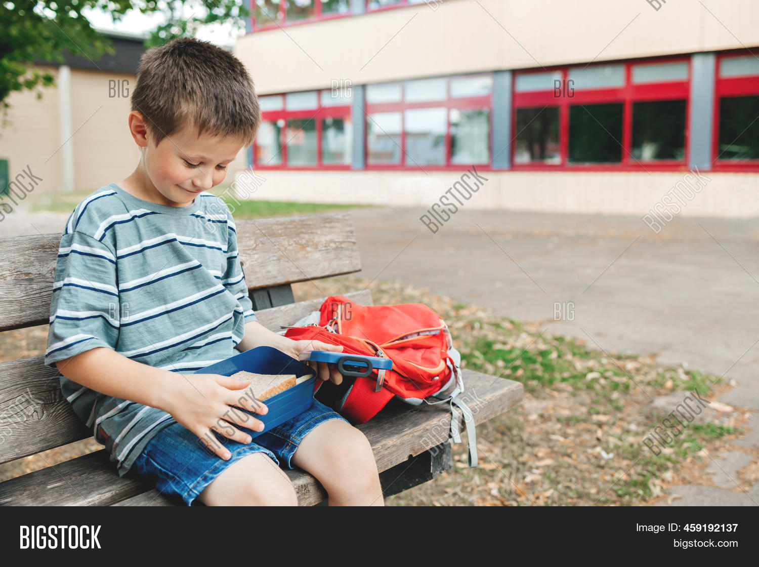 Boy Sits On Bench Image & Photo (Free Trial) | Bigstock