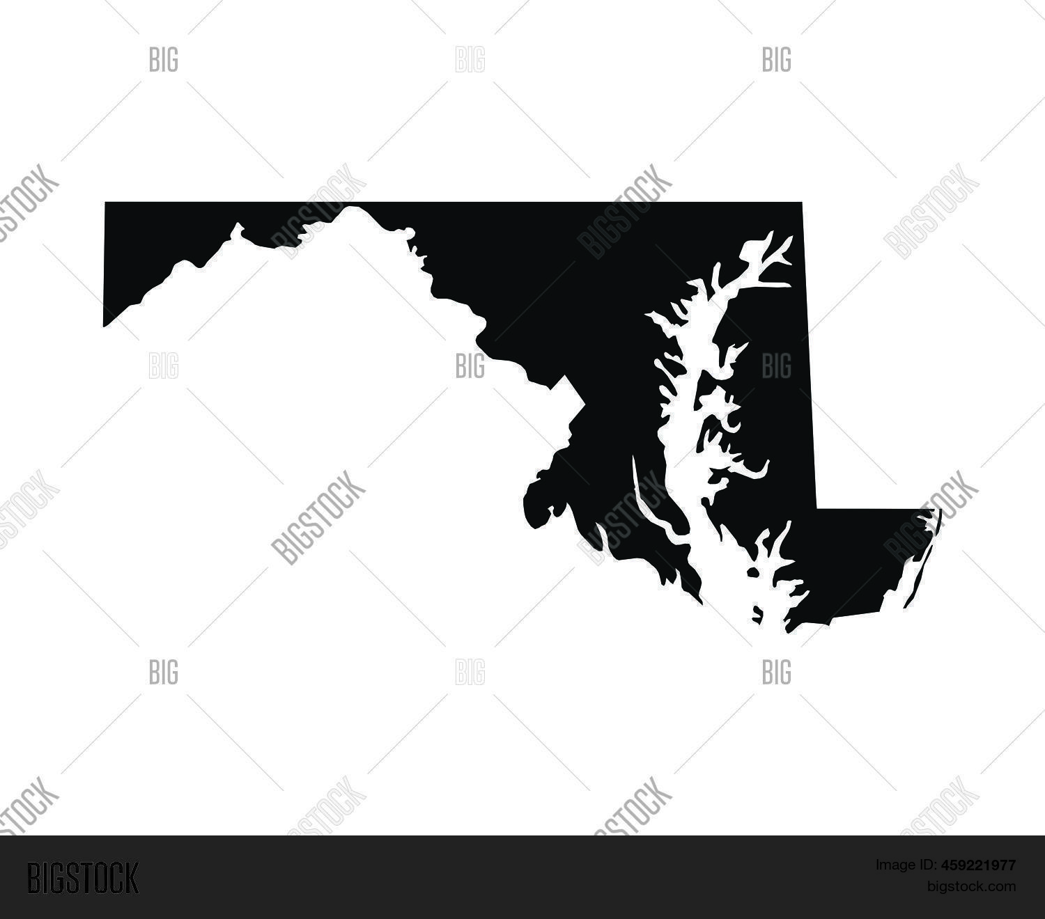 Maryland Us Map. Md Vector & Photo (Free Trial) | Bigstock