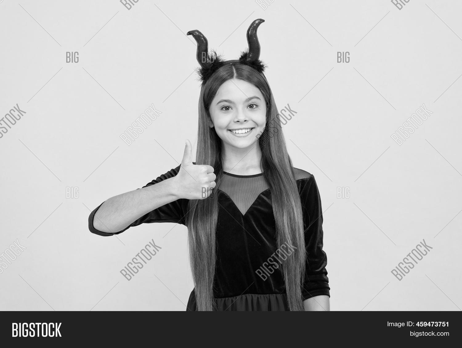 Halloween Girl Red Imp Image & Photo (Free Trial) | Bigstock