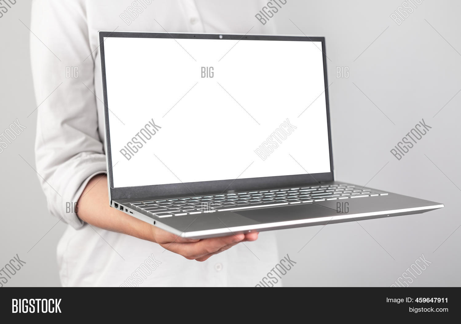 Hands Holding Laptop Image & Photo (Free Trial) | Bigstock