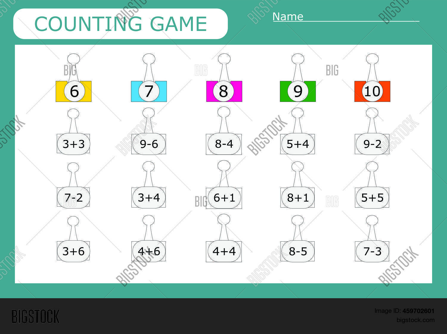 Counting Game Vector & Photo (Free Trial) | Bigstock