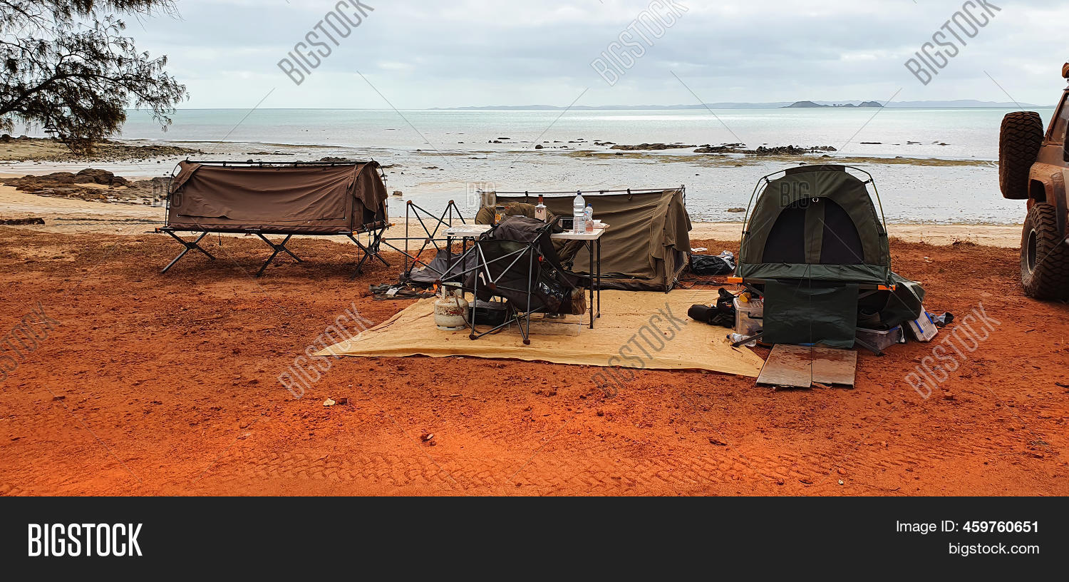 Camping On Beach Front Image & Photo (Free Trial) | Bigstock