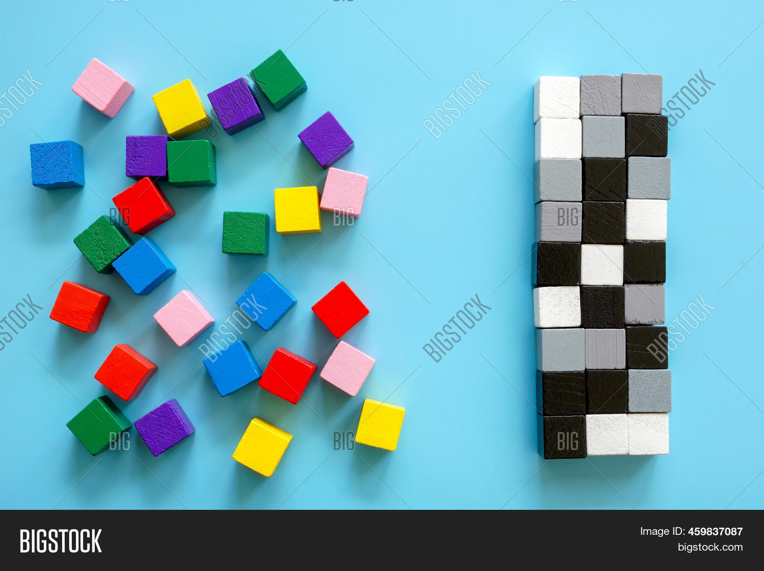 Colored Cubes Line Image And Photo Free Trial Bigstock