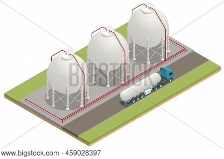 Isometric Gas Storage Vector & Photo (Free Trial) | Bigstock