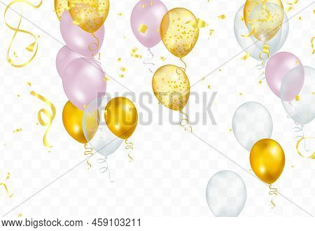 Balloons Gold Vector & Photo (Free Trial) | Bigstock