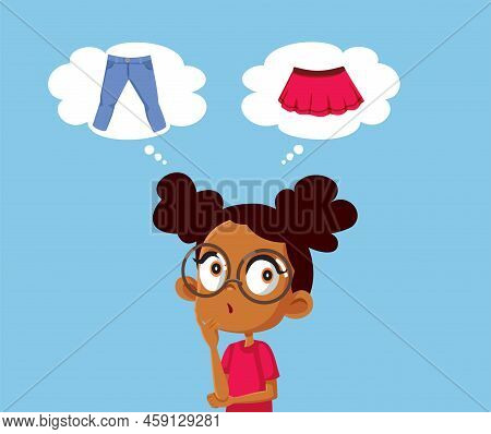 Girl Choosing Between Vector & Photo (Free Trial) | Bigstock