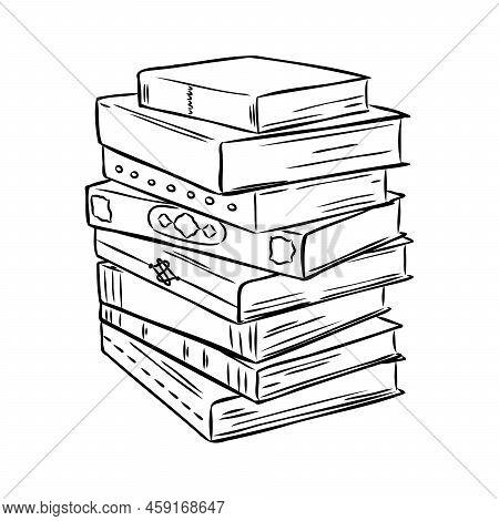 Stack Books Isolated Vector & Photo (Free Trial) | Bigstock