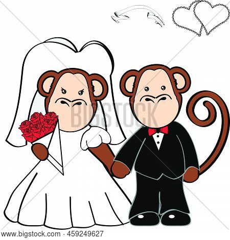 Married Monkey Couple Vector & Photo (Free Trial) | Bigstock