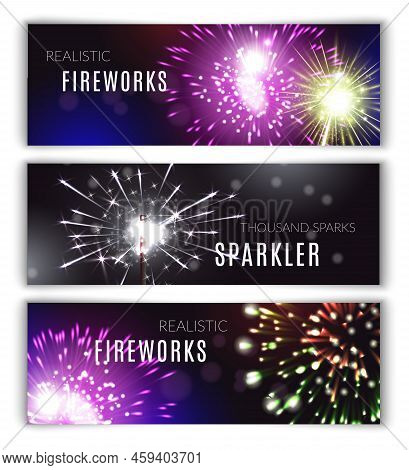 Fireworks Horizontal Vector & Photo (Free Trial) | Bigstock