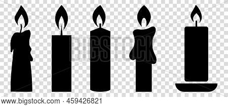 Set Black Candle Vector & Photo (Free Trial) | Bigstock