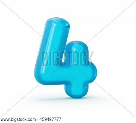 Blue Jelly Digit 4 Image & Photo (Free Trial) | Bigstock