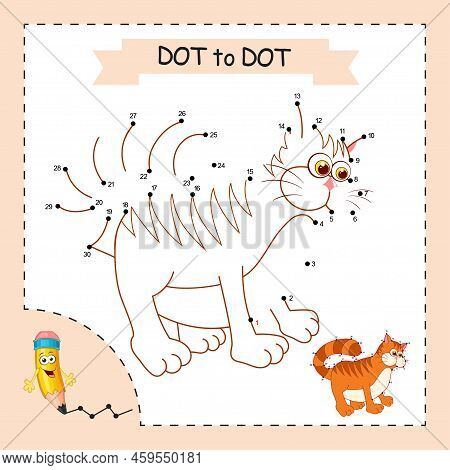 Dot Dot Game. Red Cat Vector & Photo (Free Trial) | Bigstock