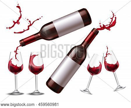 Wine Splash Set Vector & Photo (Free Trial) | Bigstock
