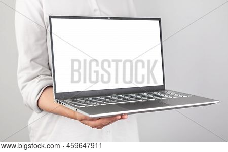 Hands Holding Laptop Image & Photo (Free Trial) | Bigstock