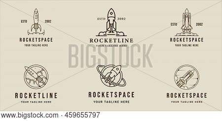 Set Rocket Space Line Vector & Photo (Free Trial) | Bigstock