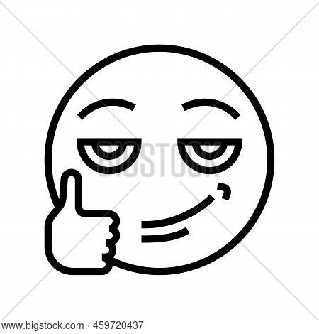 Like Emoji Line Icon Vector & Photo (Free Trial) | Bigstock