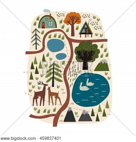 Forest Map Animals Vector & Photo (Free Trial) | Bigstock