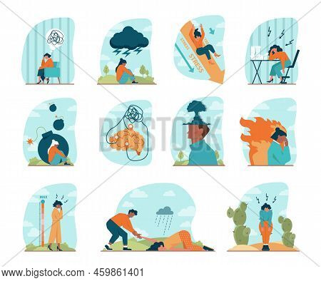 Stress Concept Set. Vector & Photo (Free Trial) | Bigstock