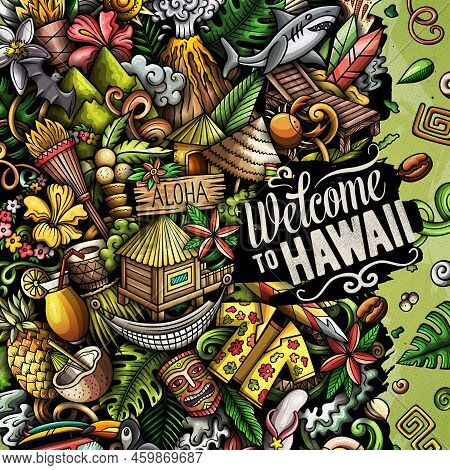Hawaii Cartoon Vector Vector & Photo (Free Trial) | Bigstock