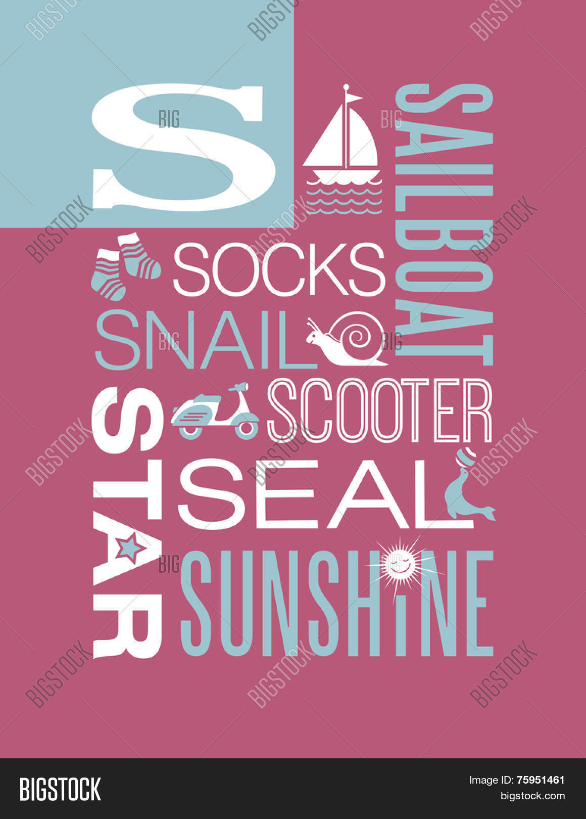 Letter S Words Vector & Photo (Free Trial) | Bigstock