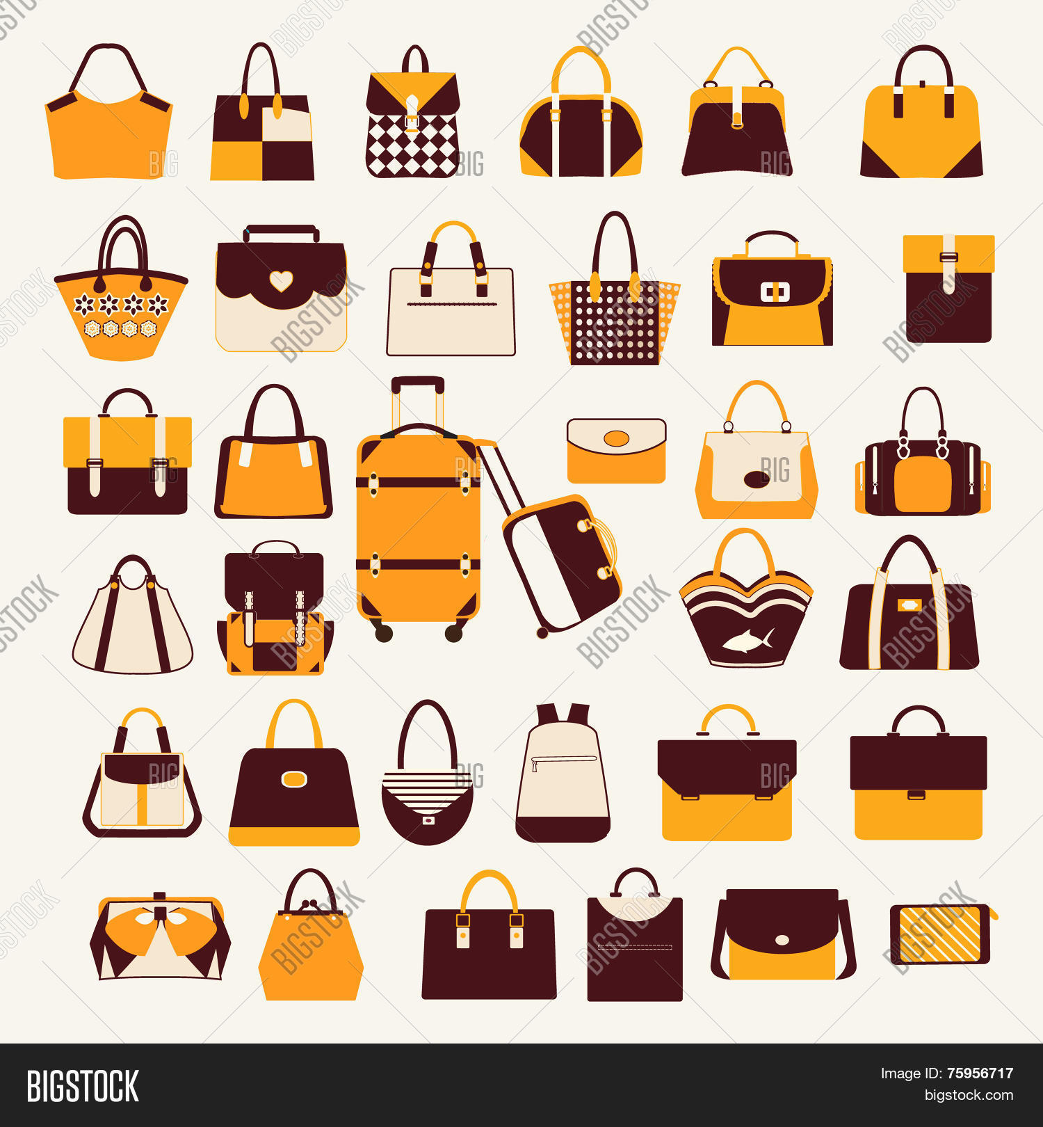 Set Icons Bags Vector & Photo (Free Trial) | Bigstock