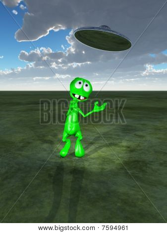 Little Green Alien Ufo Image & Photo (Free Trial) | Bigstock