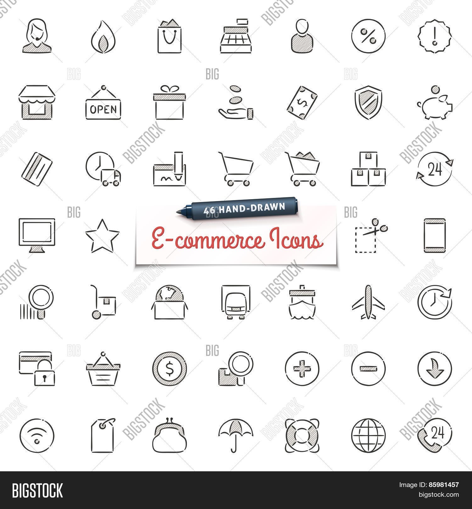 Hand-drawn E-commerce Vector & Photo (Free Trial) | Bigstock