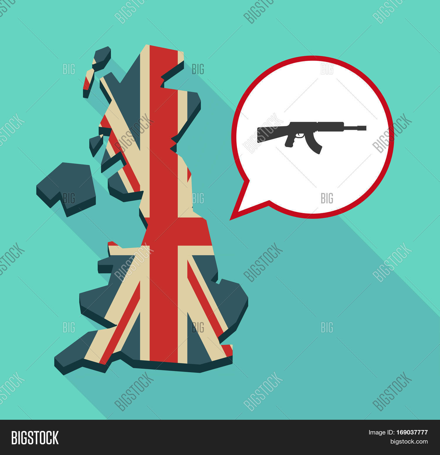 Map Uk Machine Gun Vector & Photo (Free Trial) | Bigstock