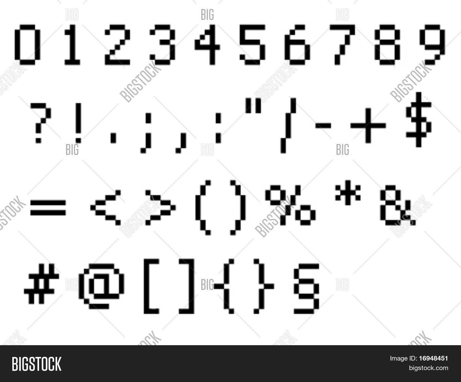 Pixel Font - Number Vector & Photo (Free Trial) | Bigstock