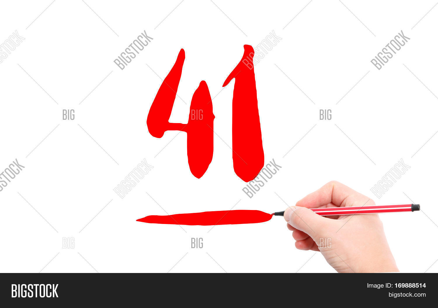 Number 41 Written By Image & Photo (Free Trial) | Bigstock
