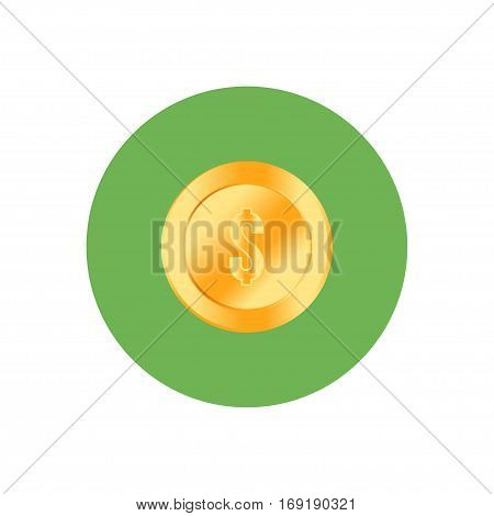 Golden Coin Icon Flat Vector & Photo (Free Trial) | Bigstock
