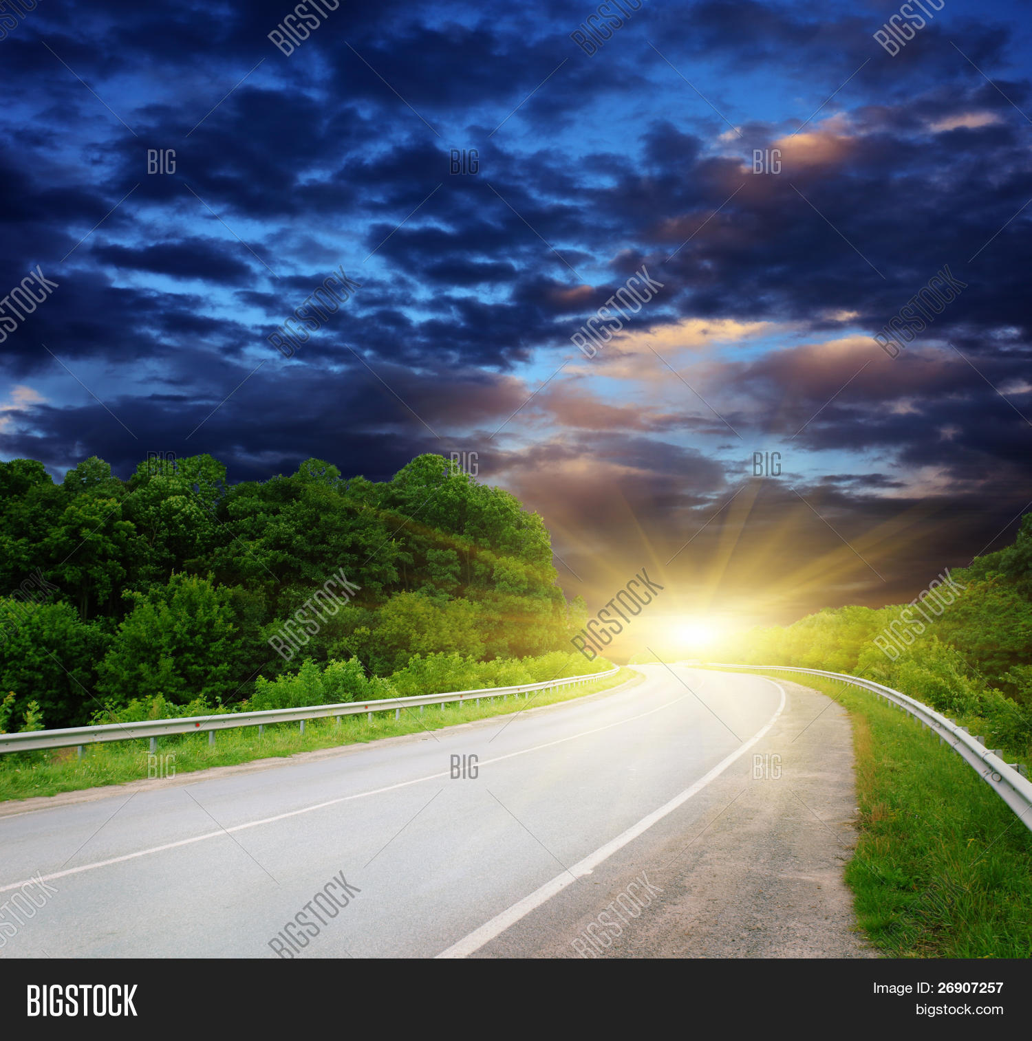 Empty Road Cloudy Sky Image & Photo (Free Trial) | Bigstock