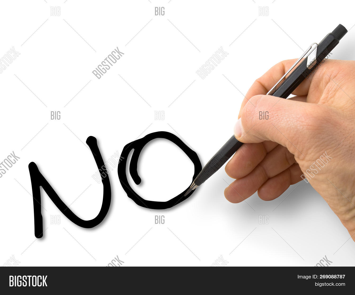Male Hand Writing "no Image & Photo (Free Trial) | Bigstock