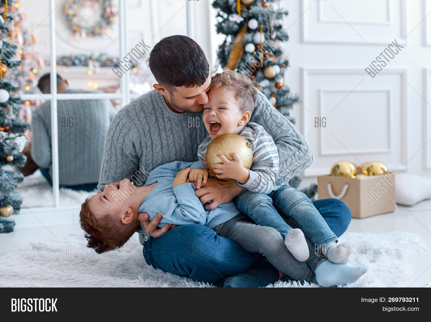 Daddy His Two Sons Image & Photo (Free Trial) | Bigstock