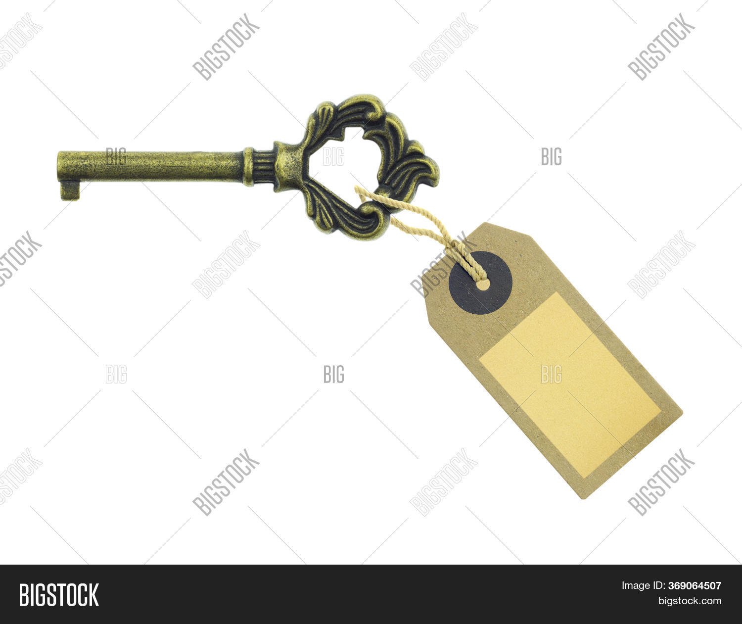 Old Key Tag Isolated Image & Photo (Free Trial) | Bigstock