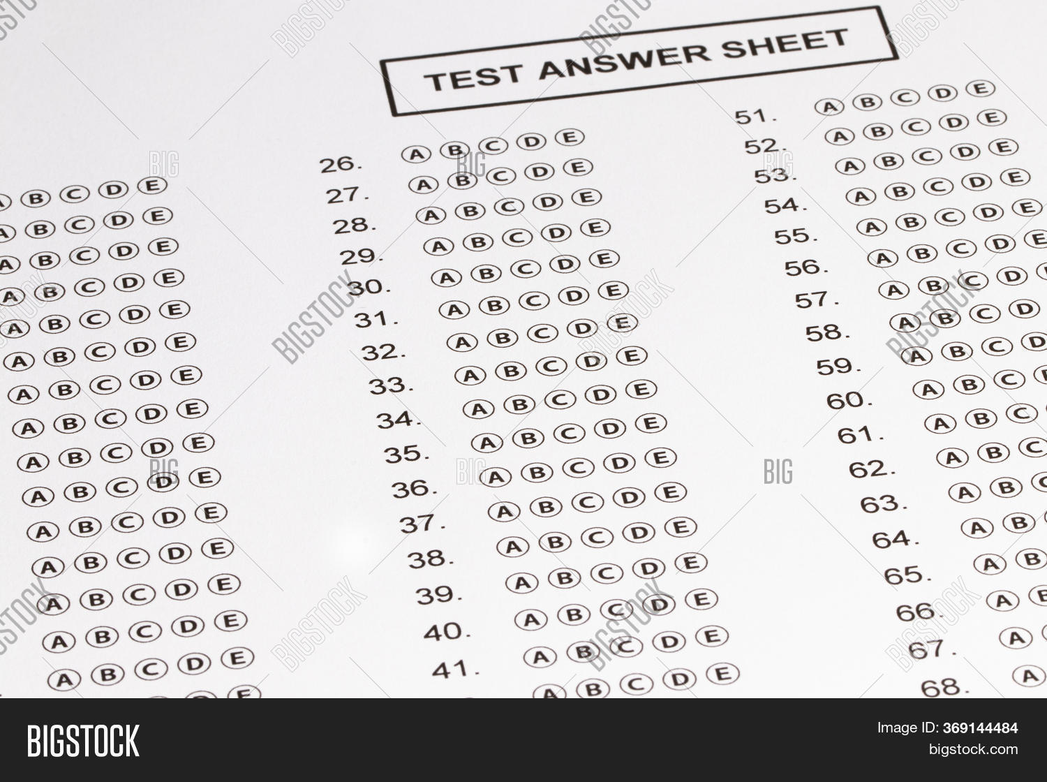 Answer Sheet Form Image & Photo (Free Trial) | Bigstock