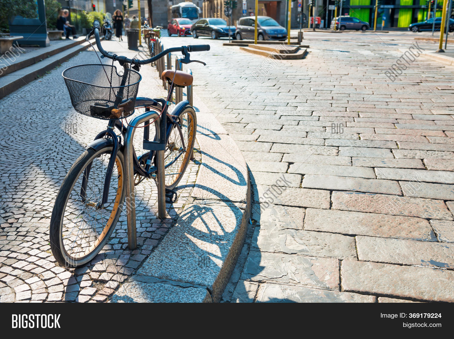 Bicycle Parked On City Image & Photo (Free Trial) | Bigstock