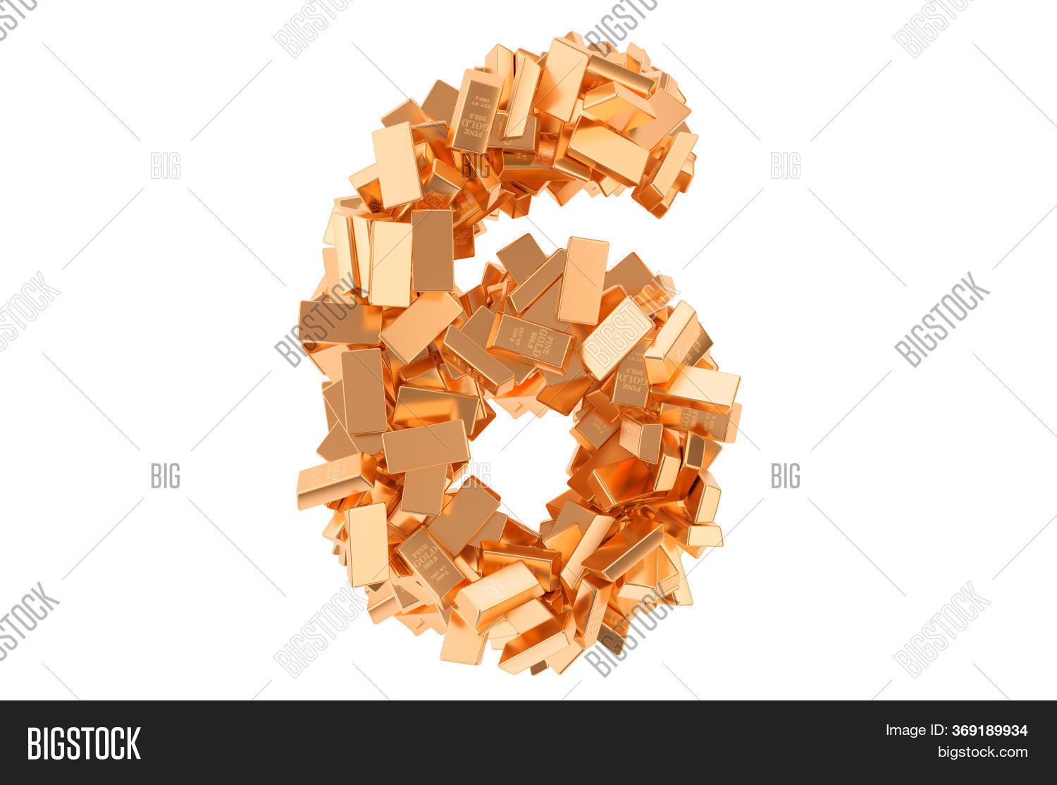 Number 6, Golden Image & Photo (Free Trial) | Bigstock