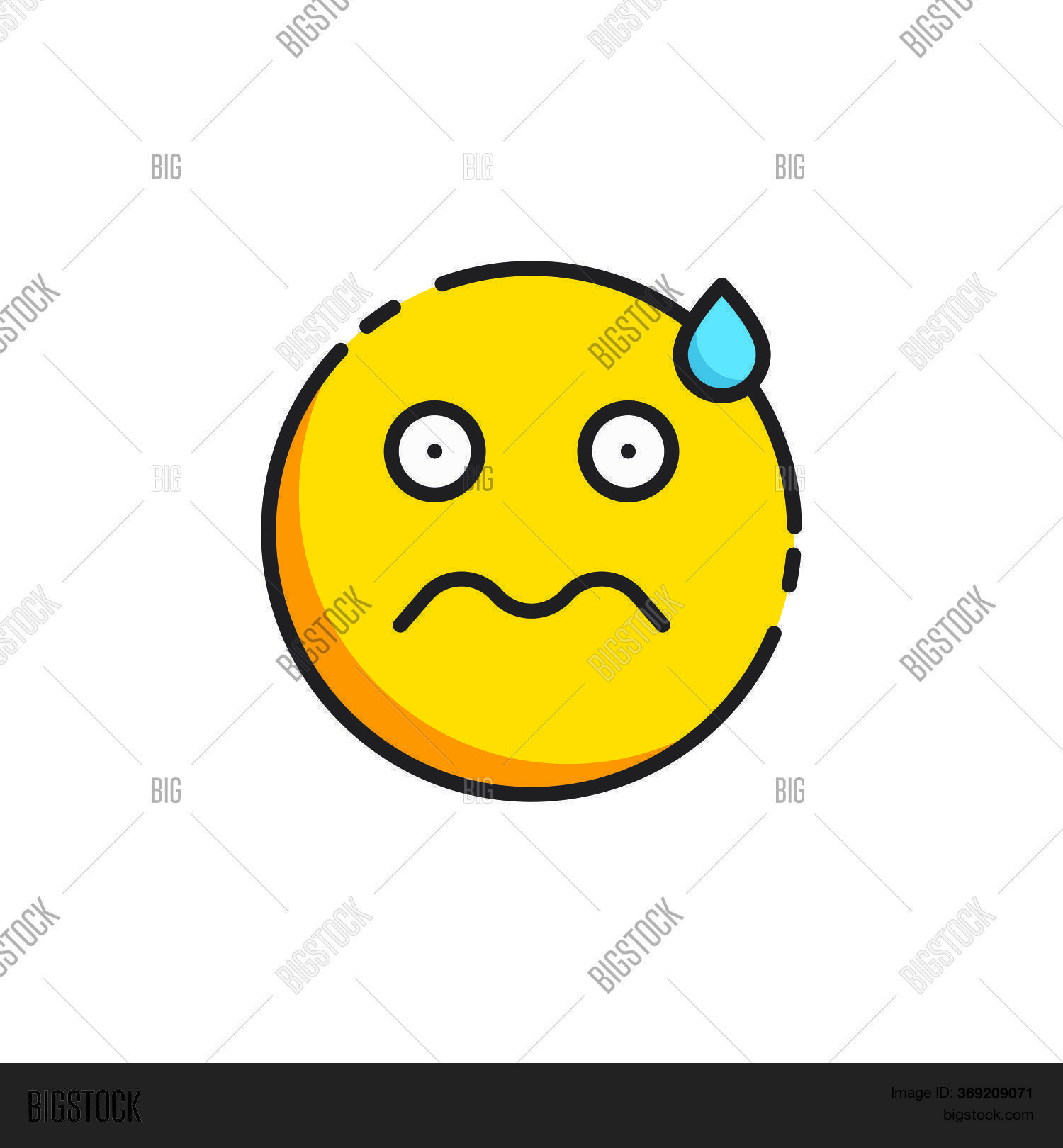 Worried Face Emoticon Vector & Photo (Free Trial) | Bigstock