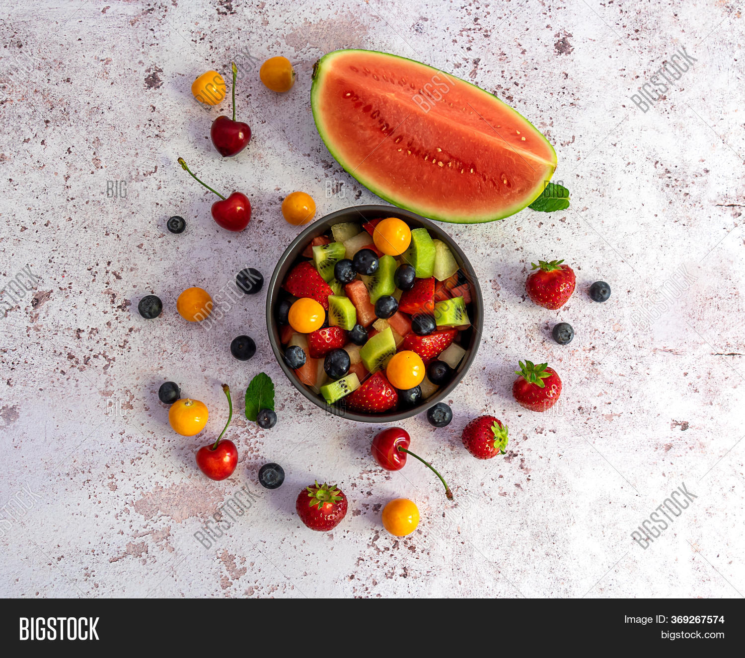 Top View Fruit Salad Image & Photo (Free Trial) | Bigstock