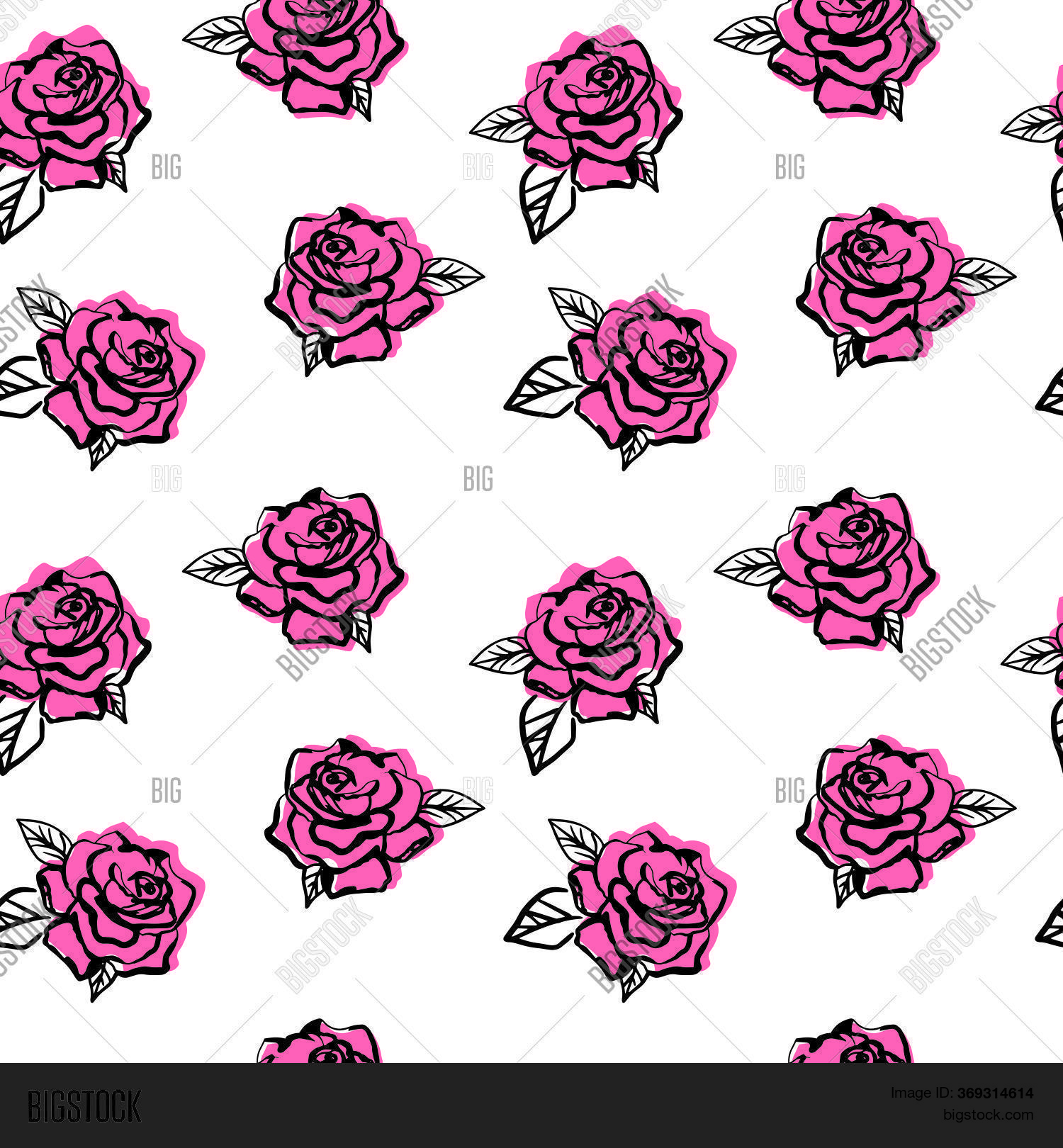Simple Roses Pattern Vector & Photo (Free Trial) | Bigstock
