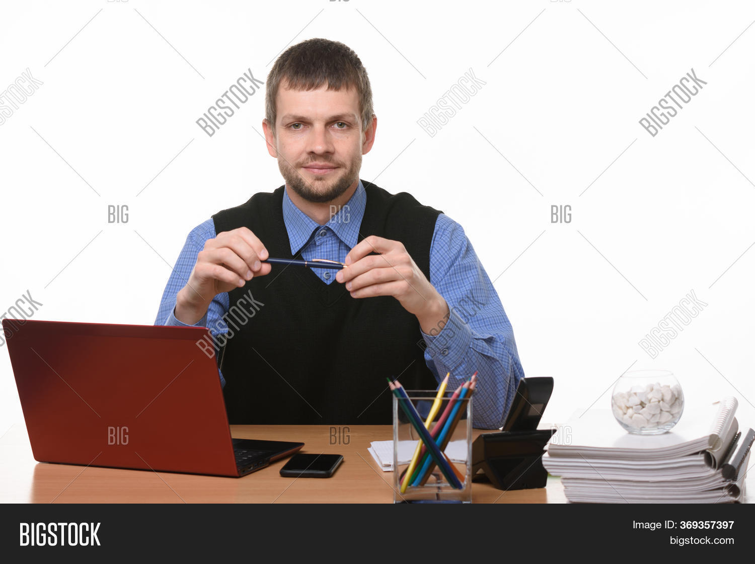 Man Sits Office Table Image & Photo (Free Trial) | Bigstock