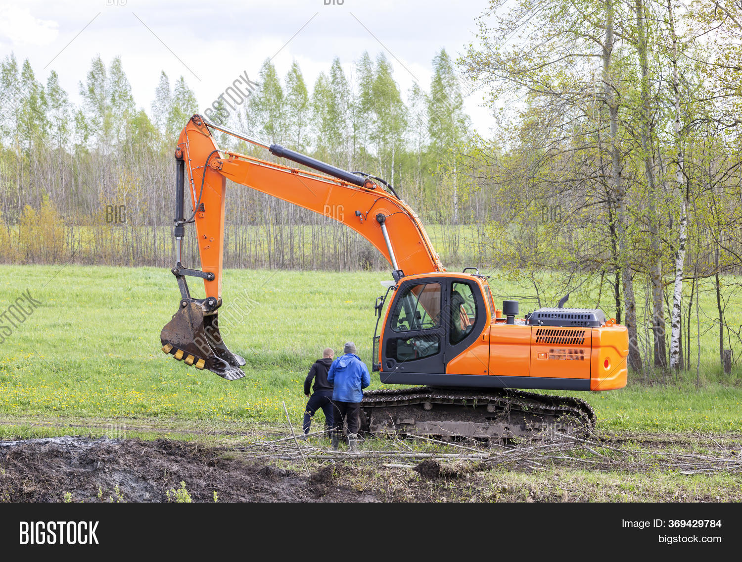 Orange Excavator On Image & Photo (Free Trial) | Bigstock
