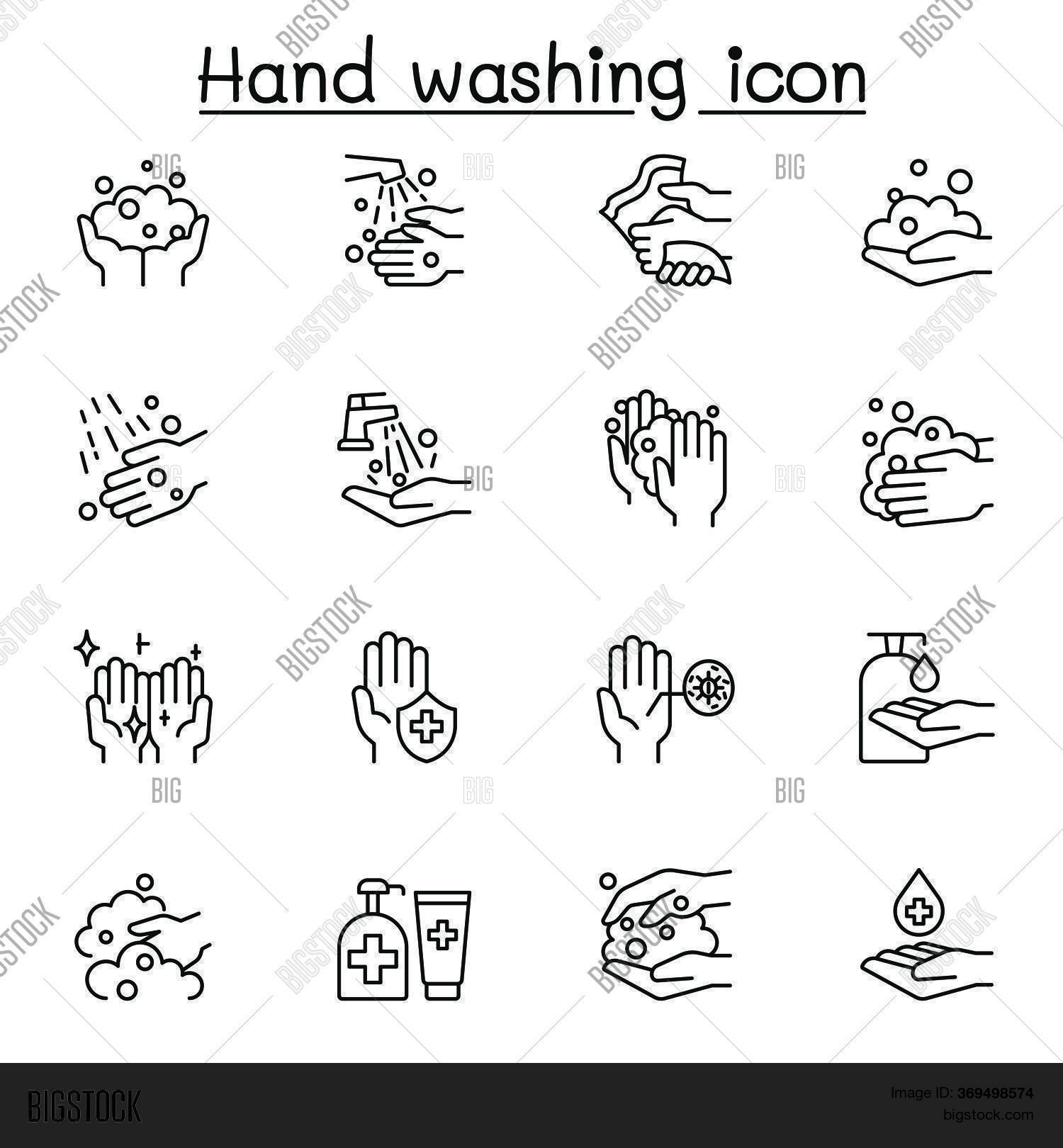 Hand Washing Icon Set Vector & Photo (Free Trial) | Bigstock