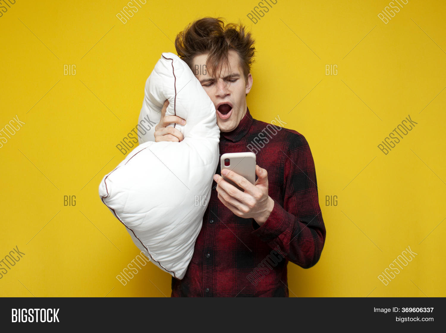 Sleepy Tired Guy Holds Image & Photo (Free Trial) | Bigstock
